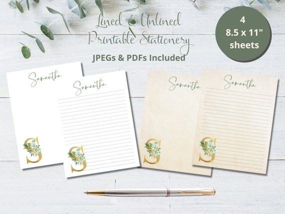 Personalized Printable Stationery Printable Note Paper - Etsy