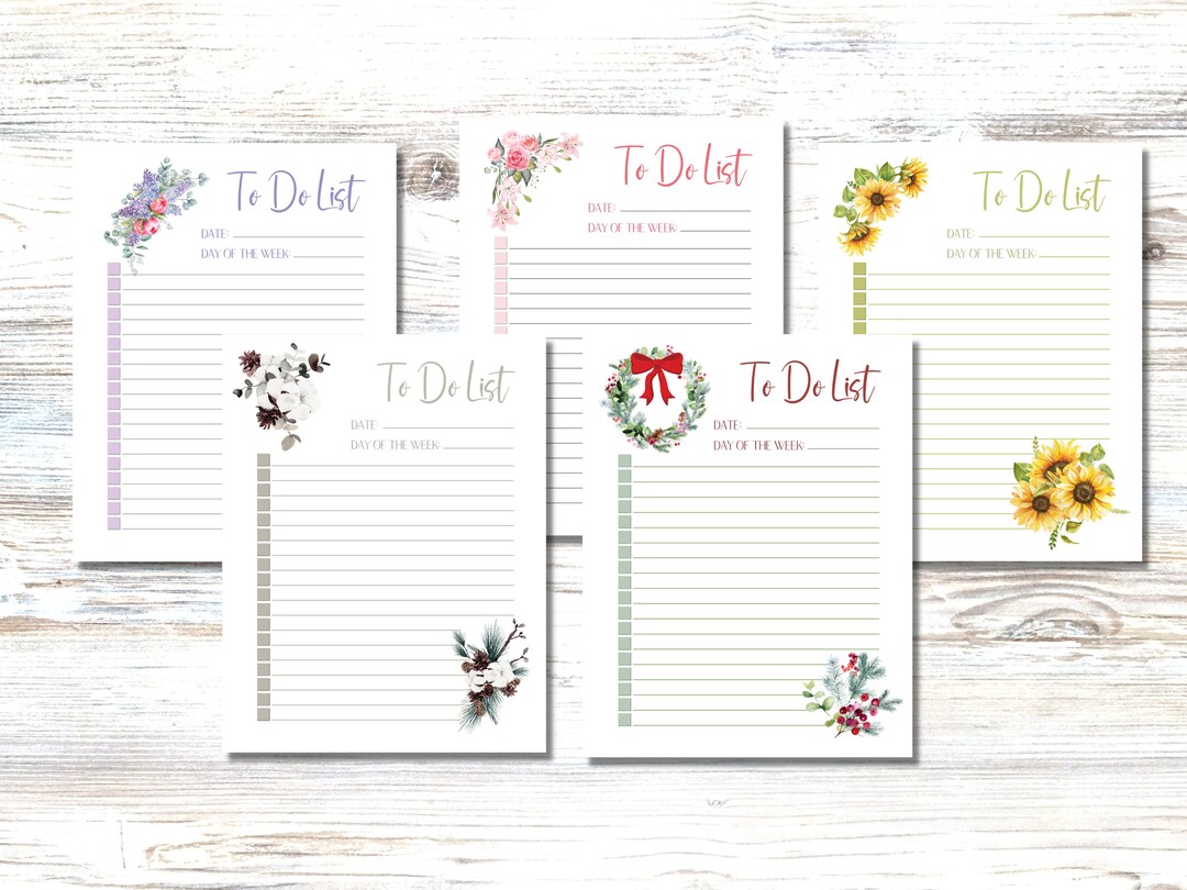 Instant Download To-do Lists, Daily Planner Sheets, Four Seasons To-do ...