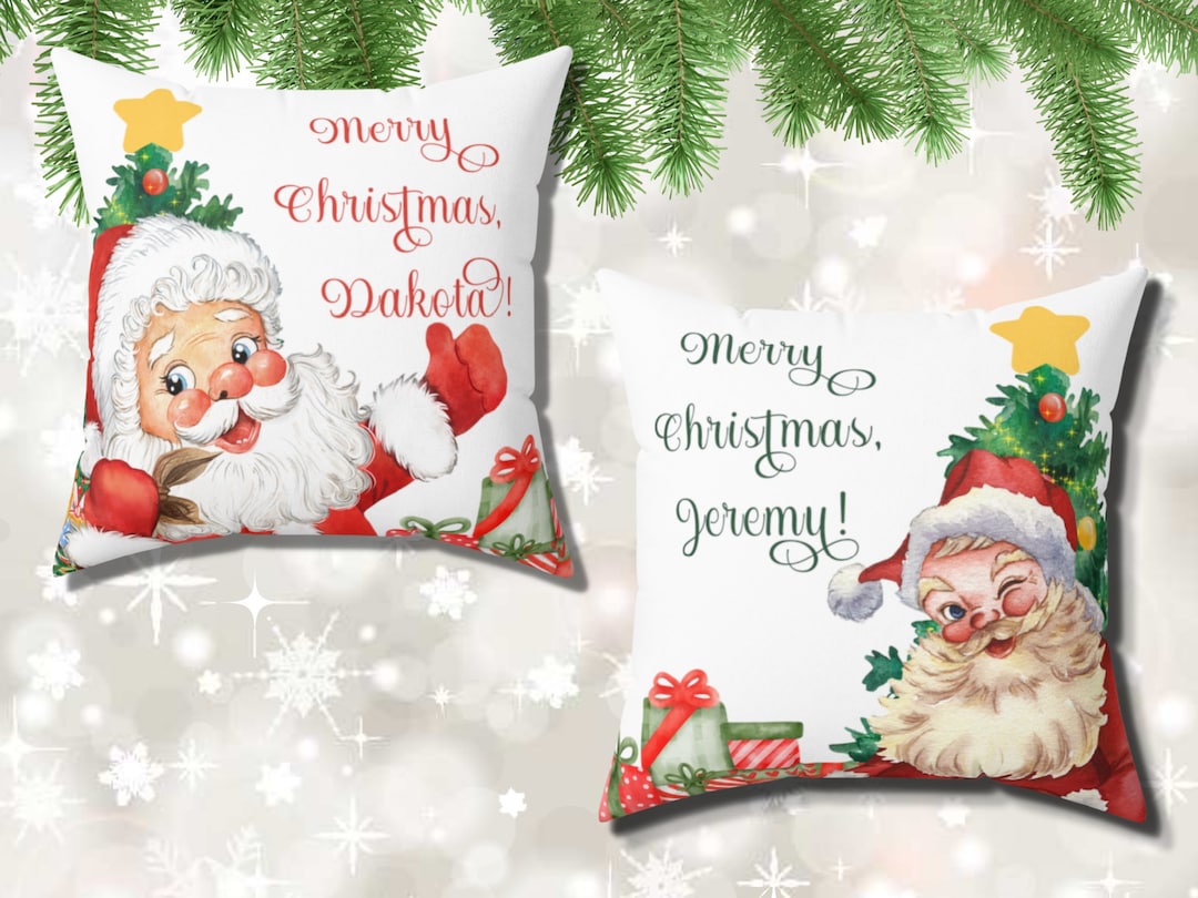 Personalized Santa Pillow, Santa Claus Pillow, Festive Pillow, Gift for ...