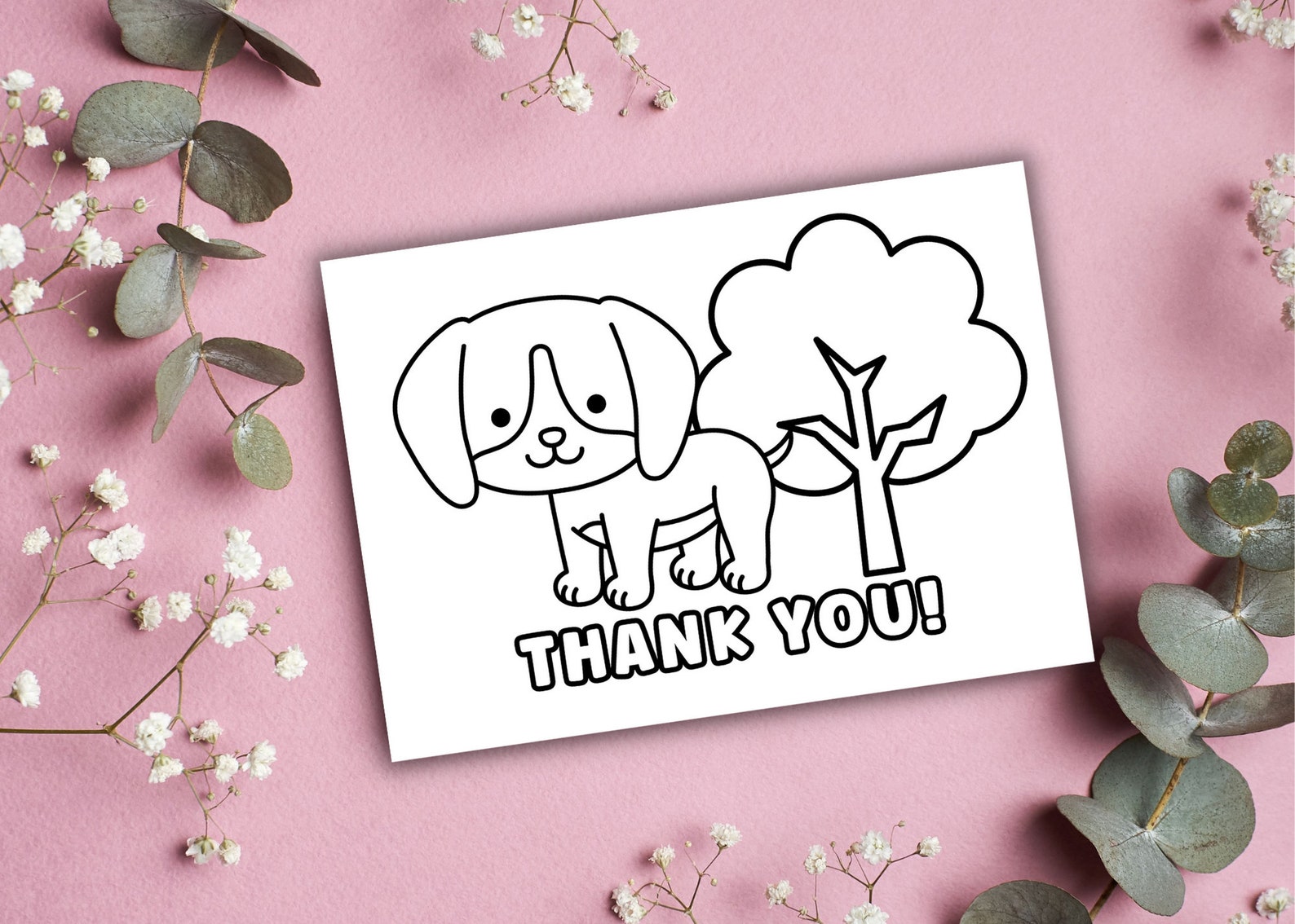 PRINTABLE Thank You Coloring Card Set, Kid's Thank You Notes, Thank You ...