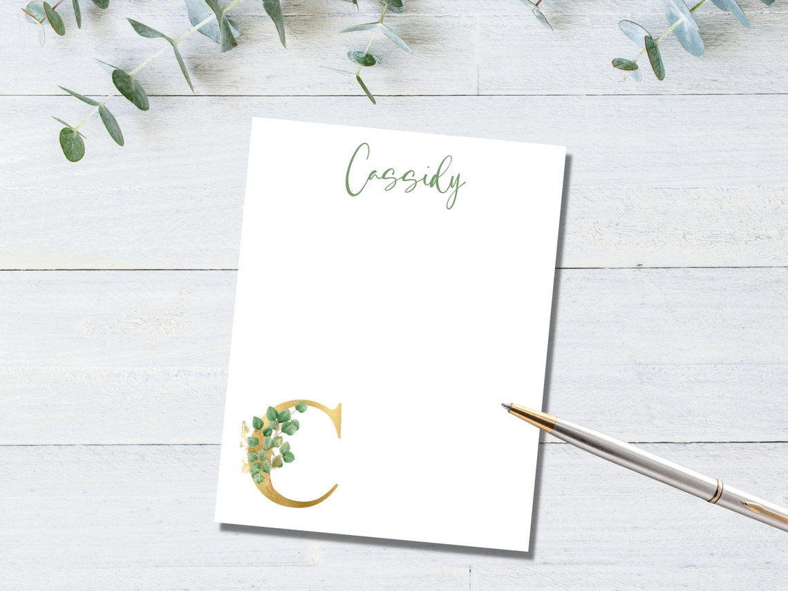 Personalized Printable Stationery, Printable Note Paper, Eucalyptus ...