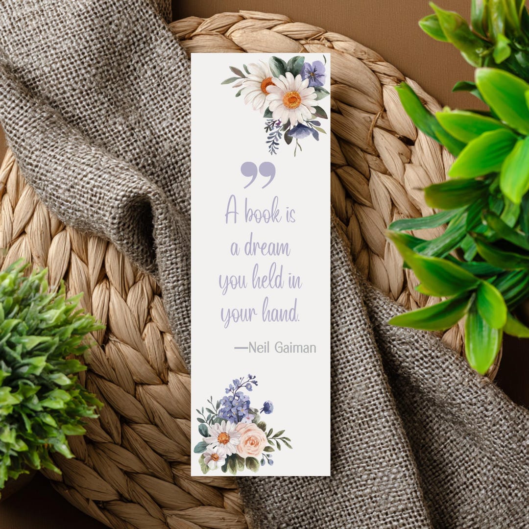 Floral Reading Quotes Bookmarks: Daisy & Violet Designs (PDF Files ...