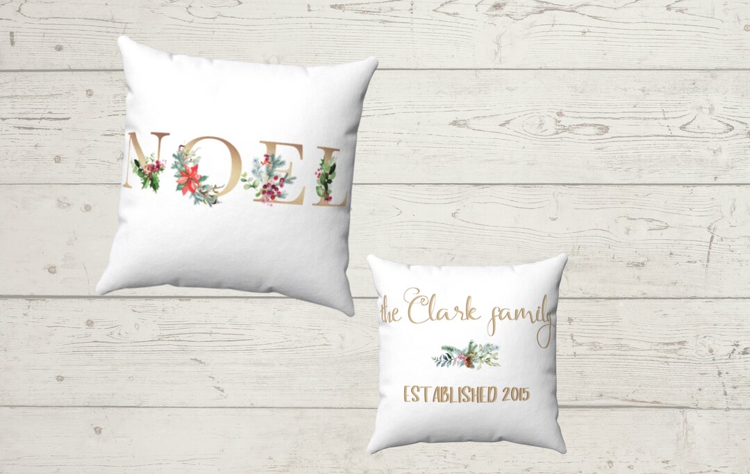Christmas Pillow, Noel Pillow, Holiday Pillow, PERSONALIZED Pillow ...