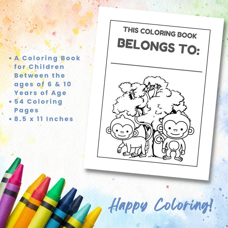 My A-Z Critters & Creatures Coloring Book, 54 Coloring Pages, 6 to 10 ...