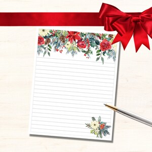 Printable Stationery, Printable HOLIDAY Note Paper, Christmas Digital ...
