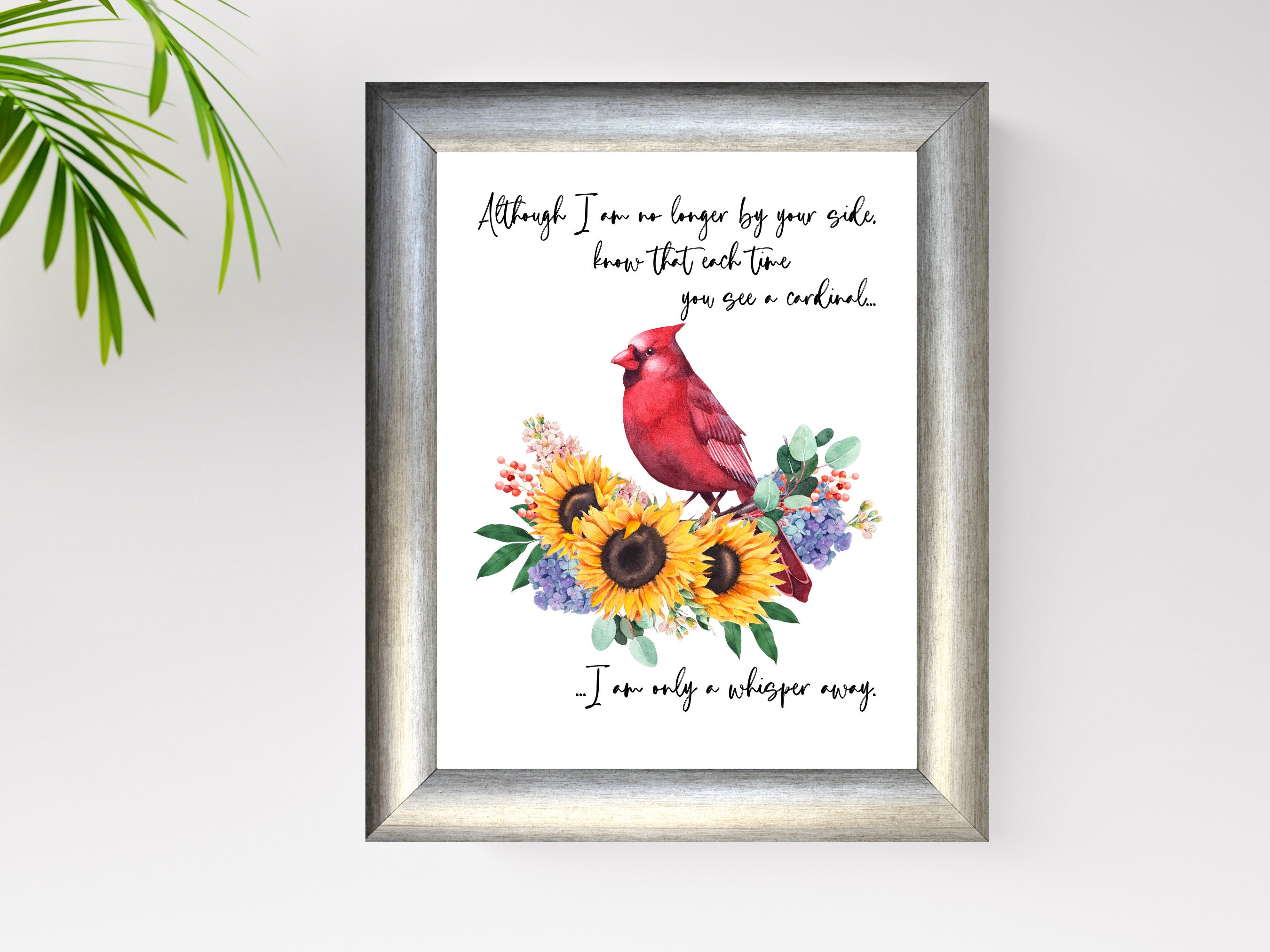 Cardinal Wall Art, INSTANT DOWNLOAD, Remembrance Art, Memorial Art ...