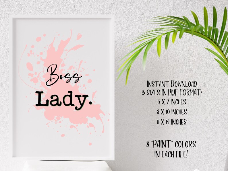 Boss Lady Wall Art, INSTANT DOWNLOAD, Motivational Home Office Art ...