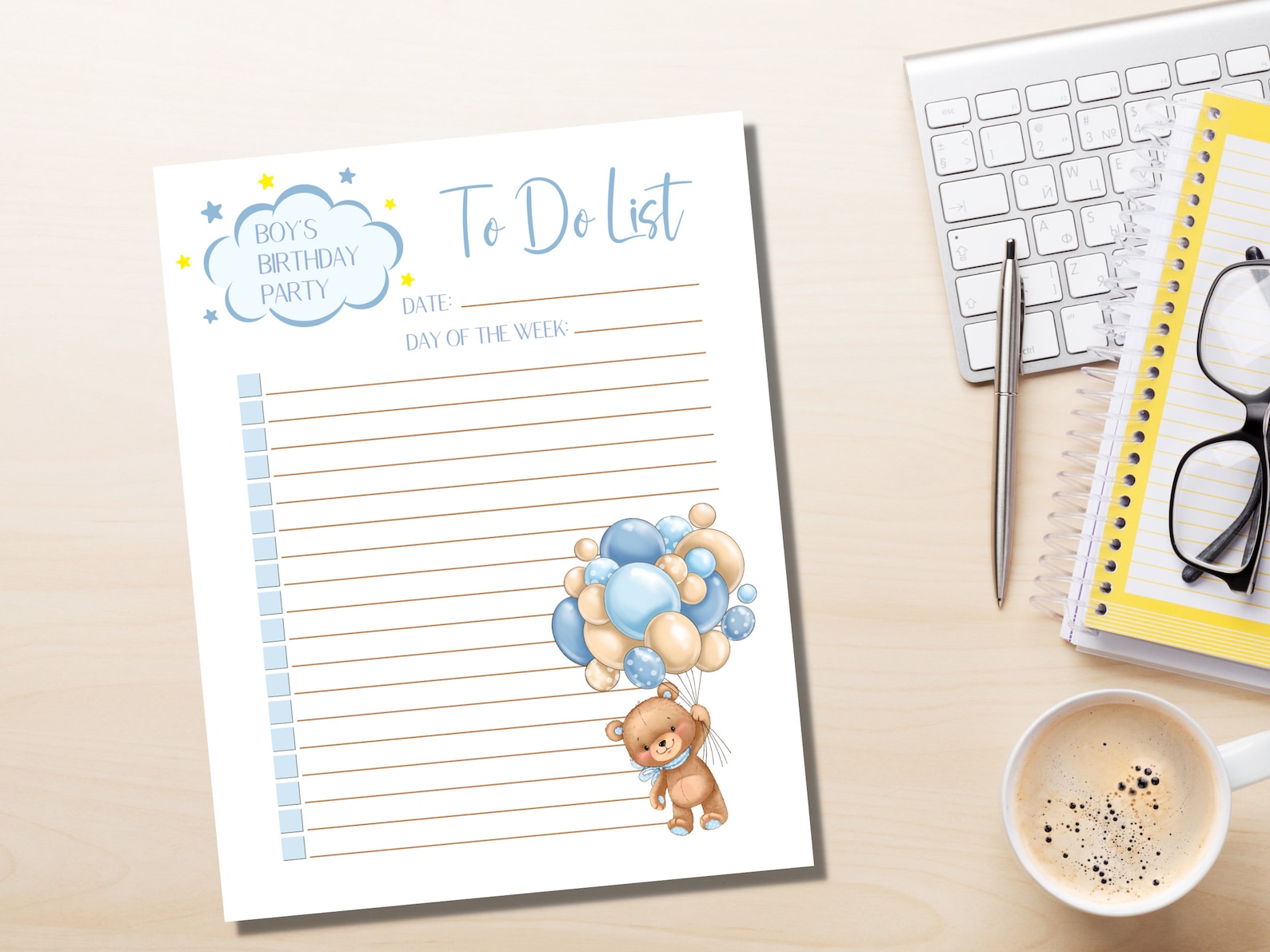 Boy's Birthday Party To-do List, Instant Download To-do List, Party To ...