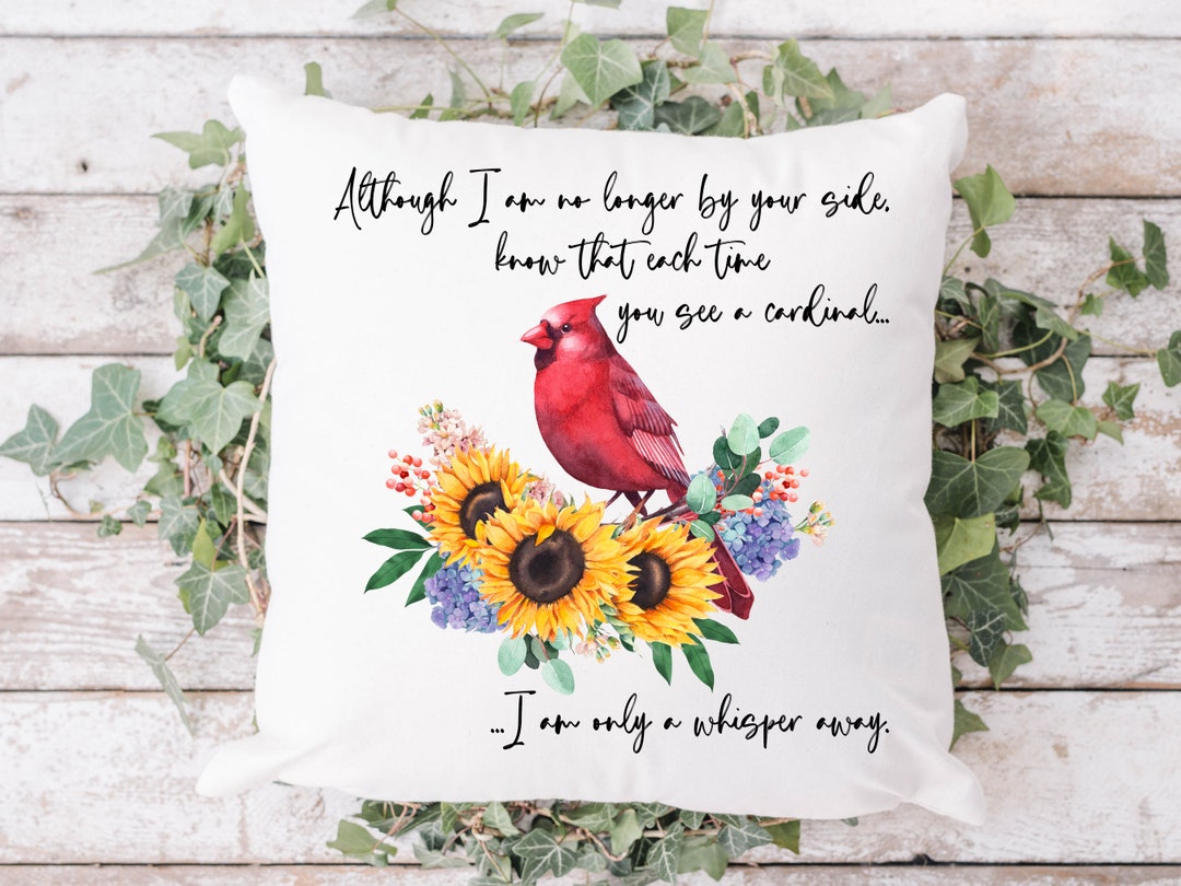 Cardinal Pillow, Red Cardinal Bird Pillow, Watercolor Cardinal ...