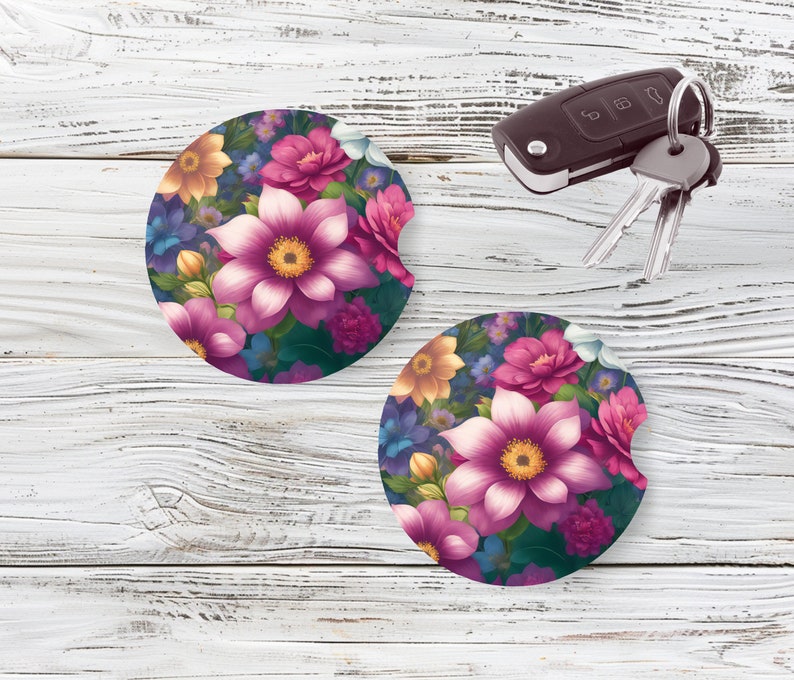 Soapstone Car Coasters, Hydrangea Car Coasters, Absorbent Car Coasters ...