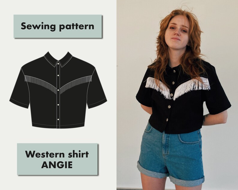 Fringed Western Style Shirt SEWING PATTERN - Etsy