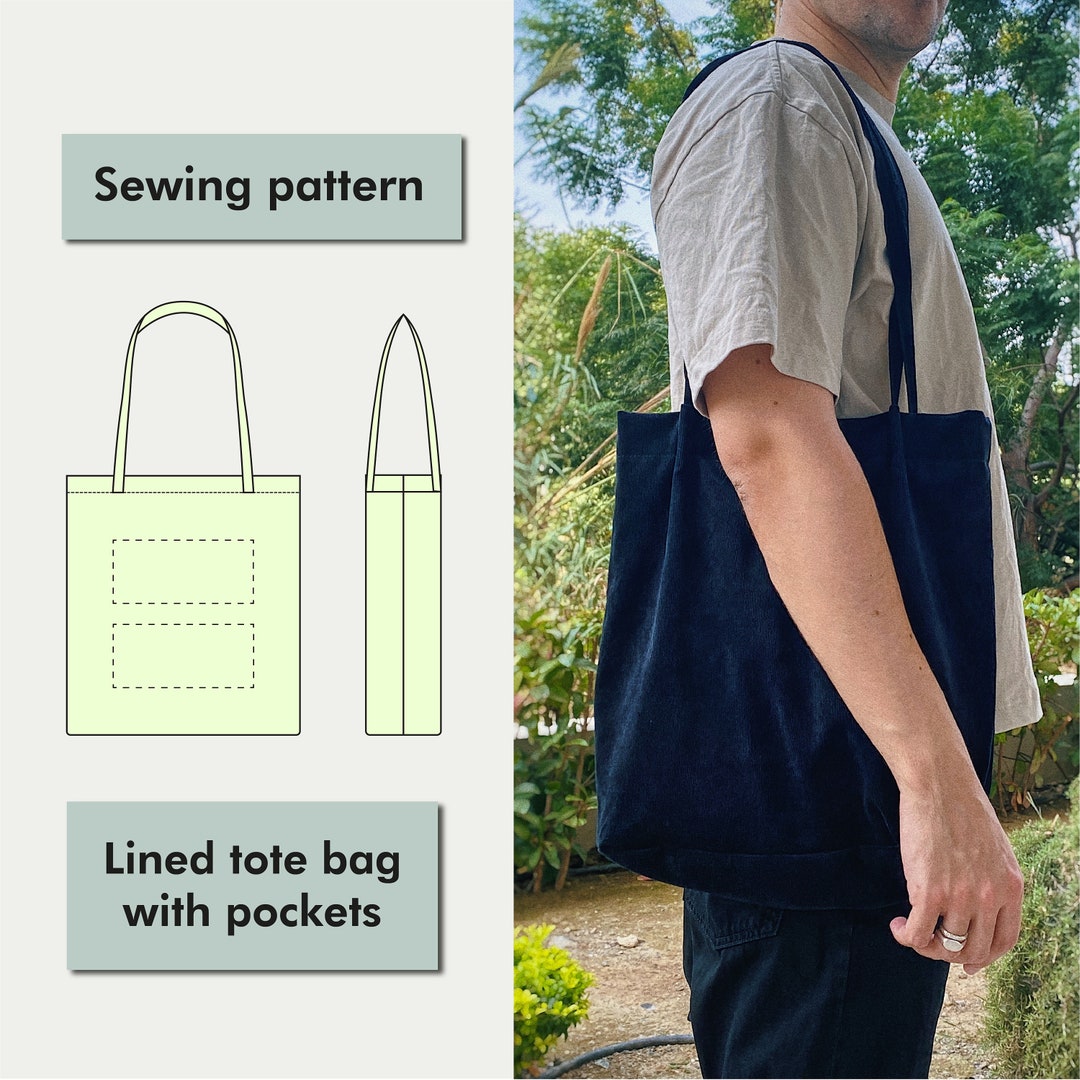 EASY Sewing Pattern Tote Bag With POCKETS - Etsy