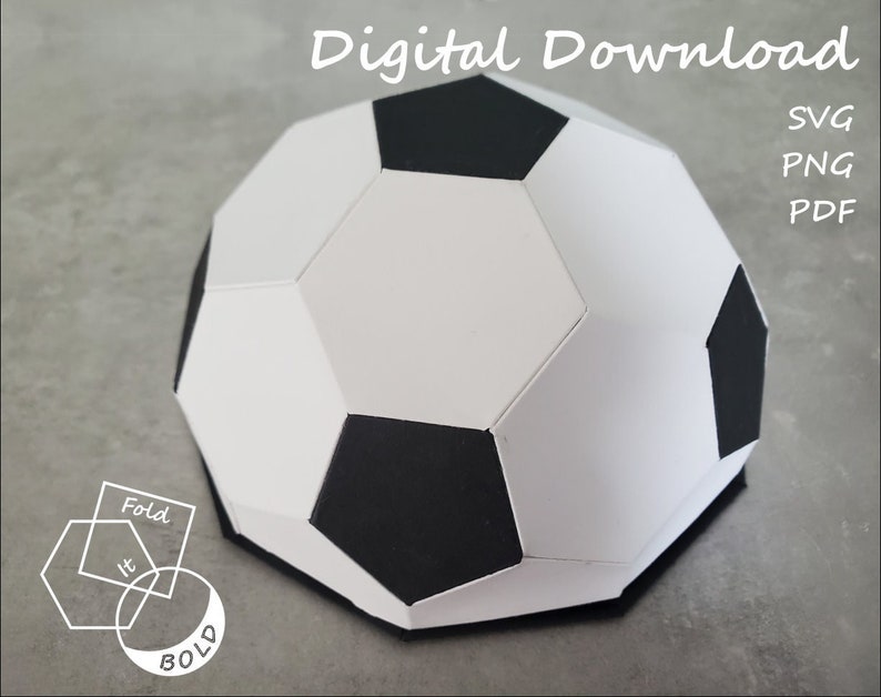 Soccer / Football DIY 3D Gift Box - Digital Download - Etsy