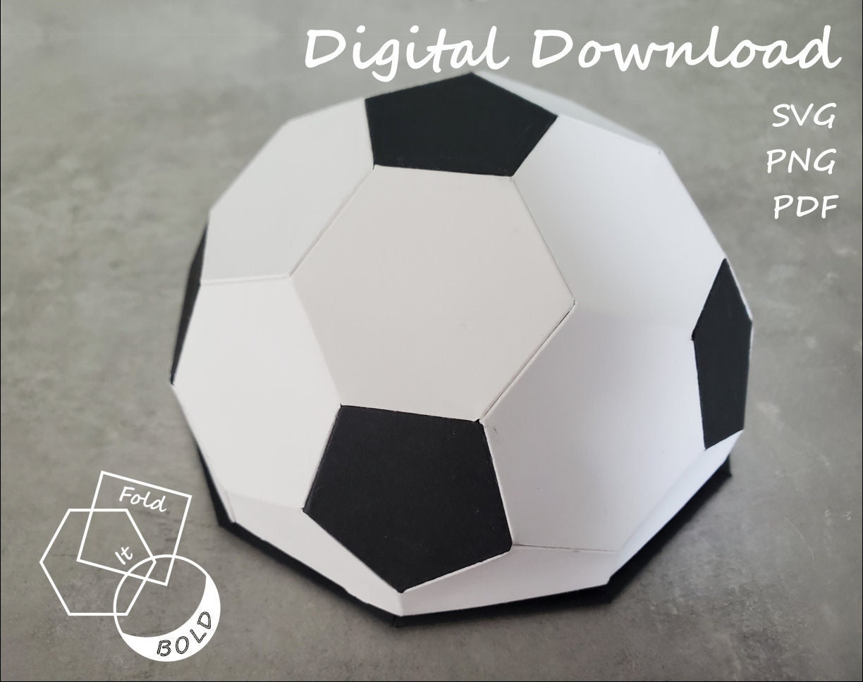 Soccer / Football DIY 3D Gift Box - Digital Download - Etsy
