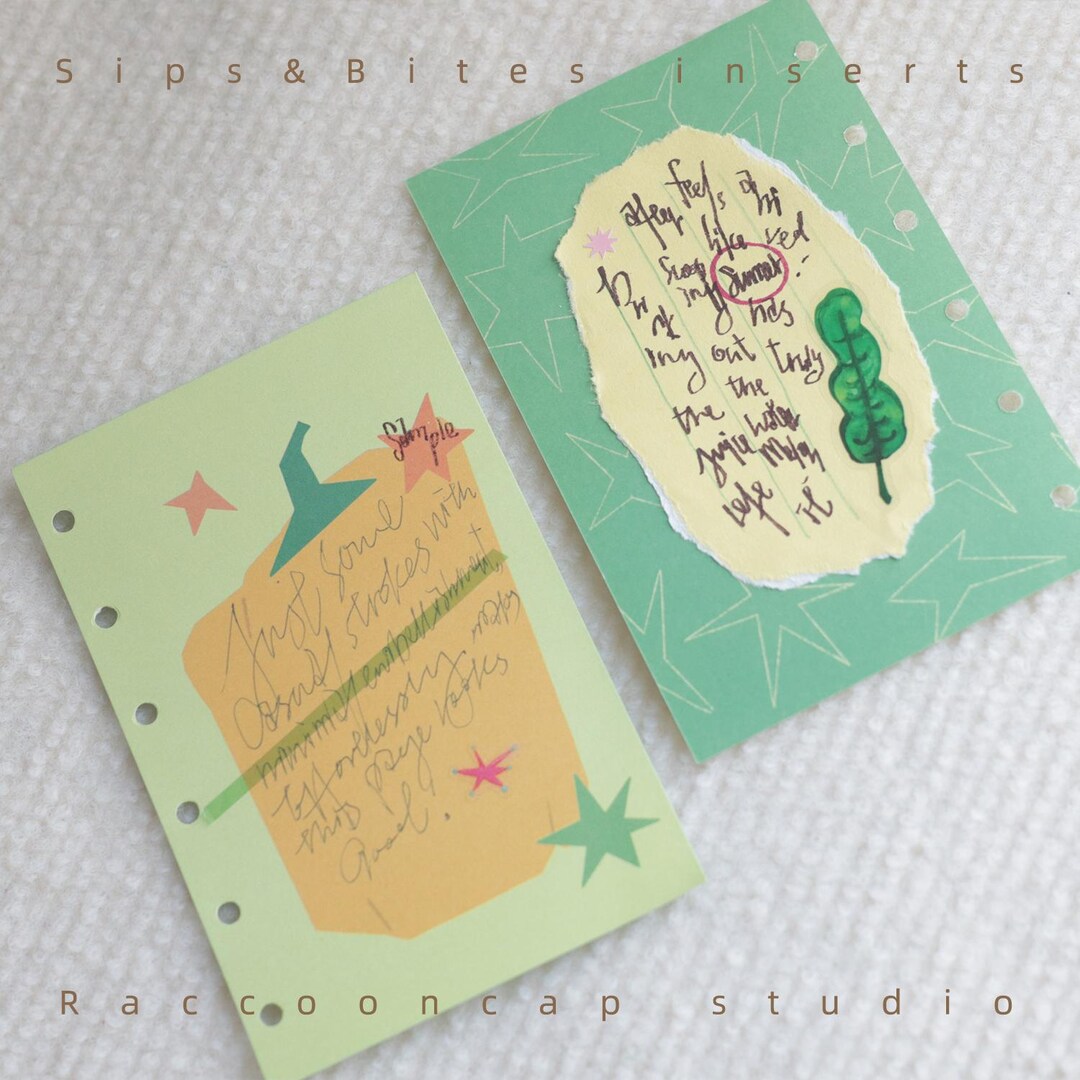 Sips & Bites A7 Food Journal Inserts – Meal Planning Refills - Etsy