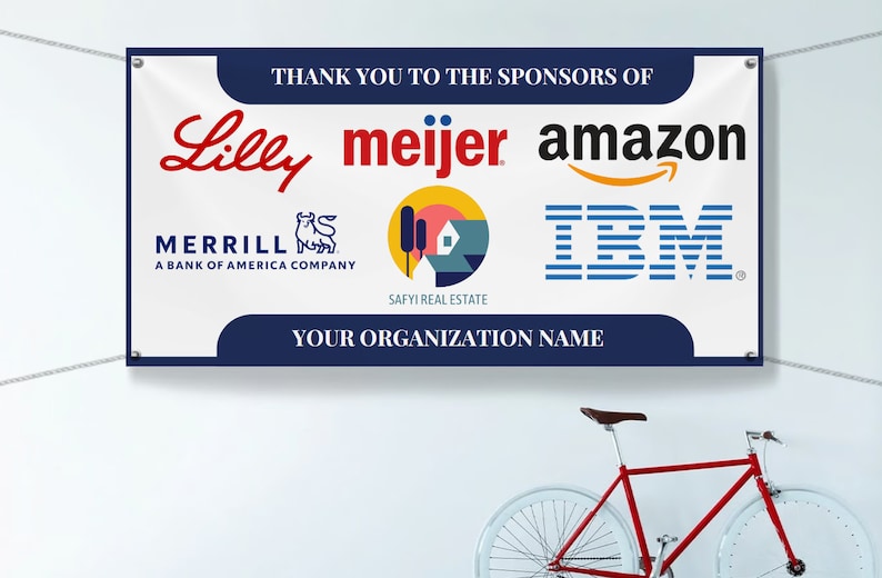 CUSTOM Sponsors Banner, Event Banner, Sponsor Recognition, Size Sm-xl ...