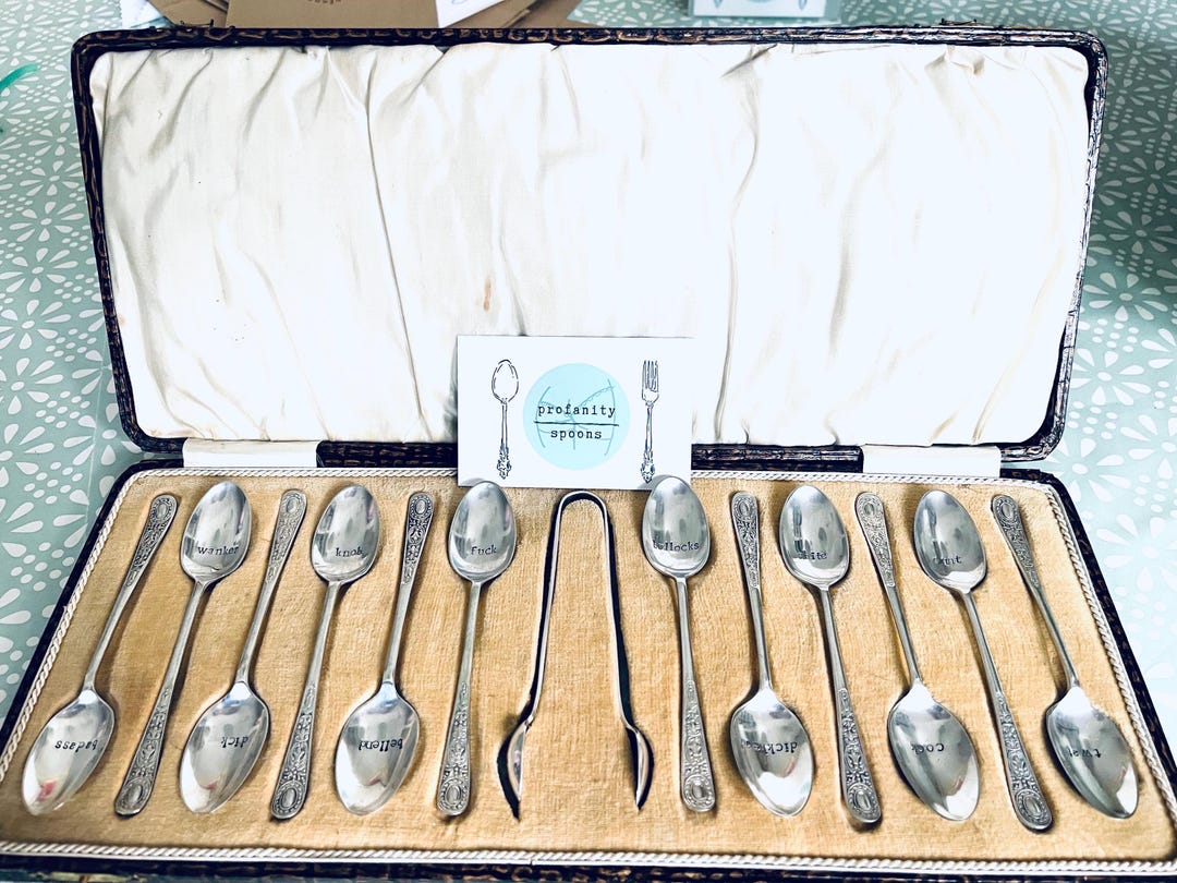 Set of 12 Teaspoons With Matching Sugar Nips - Etsy