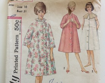 Vintage Ca. 1963 Simplicity 4986 Womens Wrap-around Dress Sewing ...