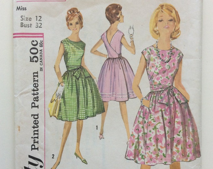 Vintage Ca. 1963 Simplicity 4986 Womens Wrap-around Dress Sewing ...