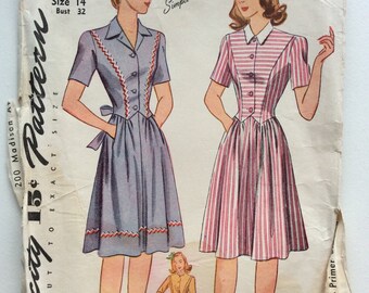 Vintage Ca. 1948 Simplicity 2459 Maternity Dress, Jumper & Blouse ...