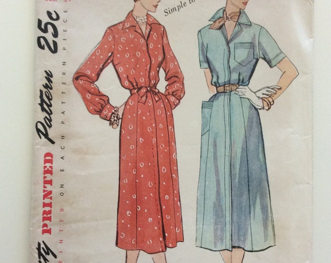 Vintage Ca. 1953 Mccalls 9426 Womens Dress Sewing Pattern-size 16 Bust ...