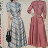 Vintage Ca. 1954 Butterick 6924 Womens 2 Piece Dress With Decorative ...