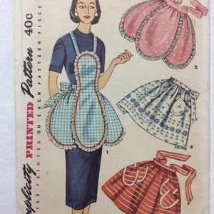 Vintage Ca. 1953 Simplicity 4479 1 Yard Apron Sewing Pattern-one Size-3 ...