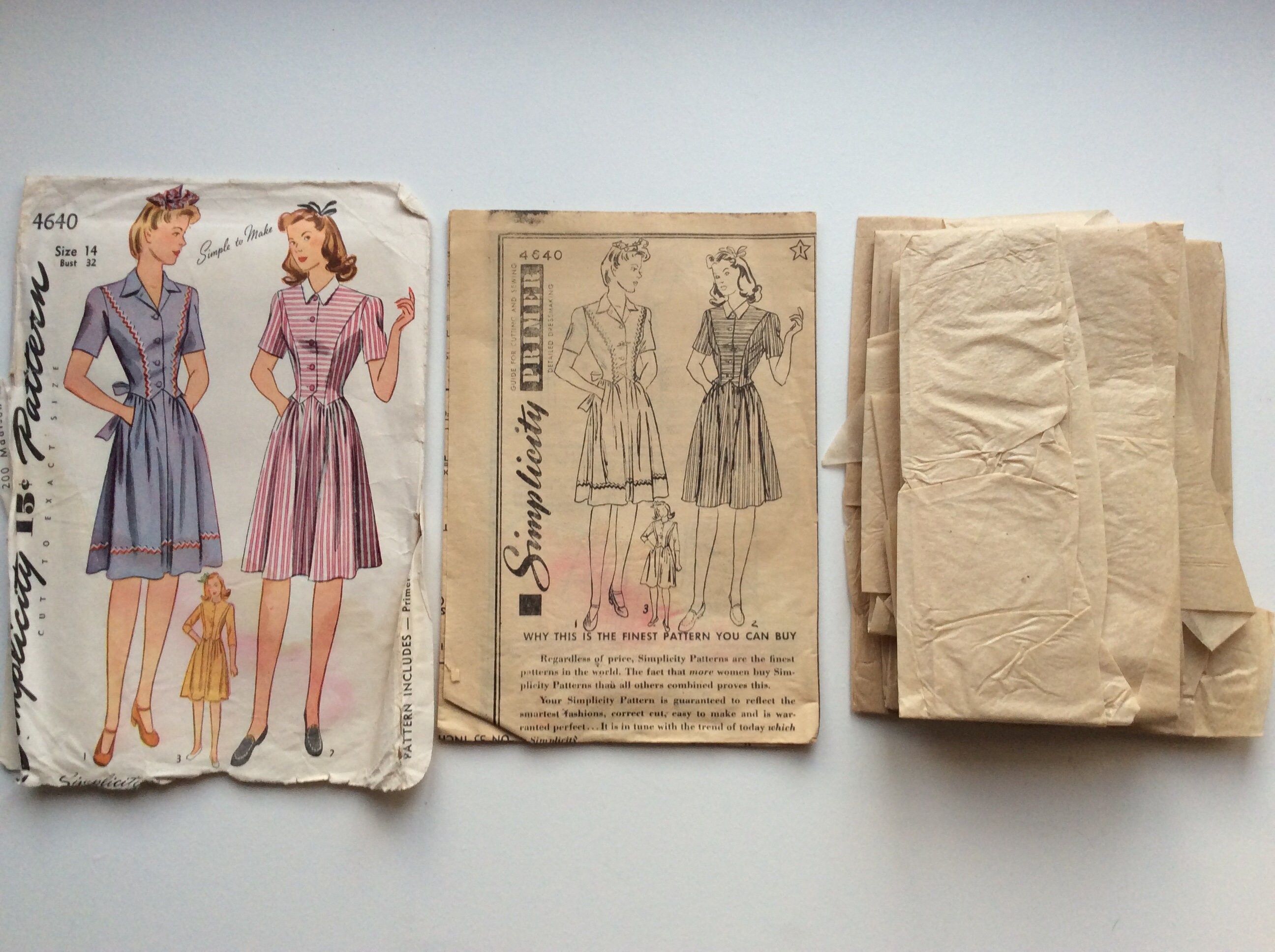 Vintage ca. 1943 Simplicity 4640 Womens Dress sewing - Etsy.de