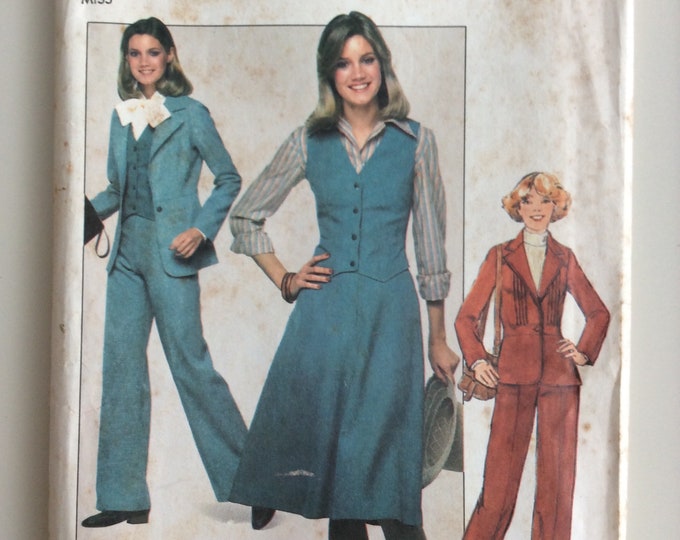 Vintage Ca. 1977 Simplicity 8155 Womens Pants, Skirt, Blazer & Vest ...