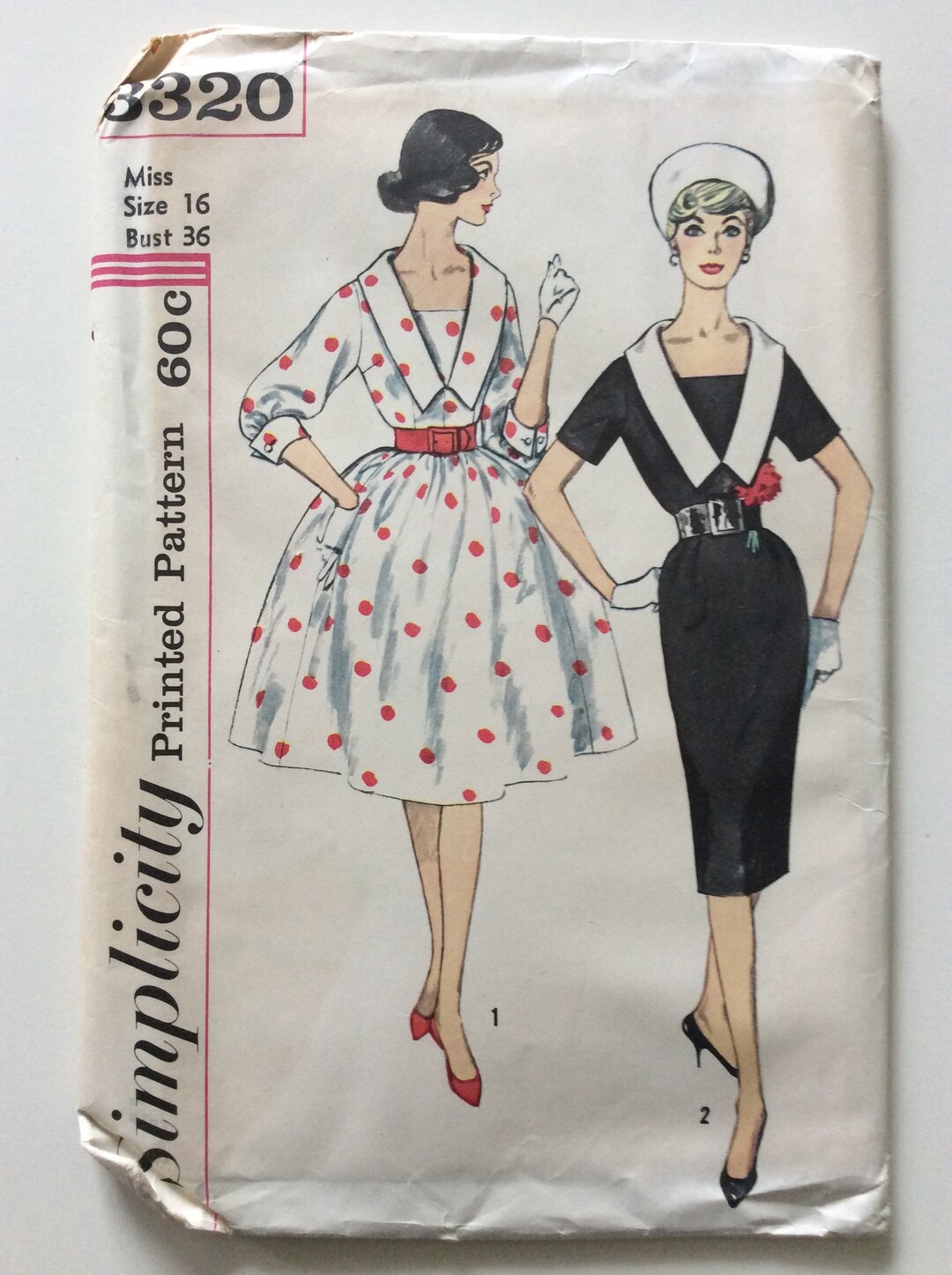 Vintage Ca. 1960 Simplicity 3320 Women’s Dress W/2 Skirts & Detachable ...