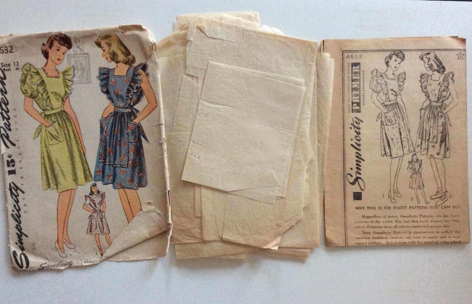 Vintage Ca. 1943 Simplicity 4632 Womens Dress or Pinafore Sewing ...
