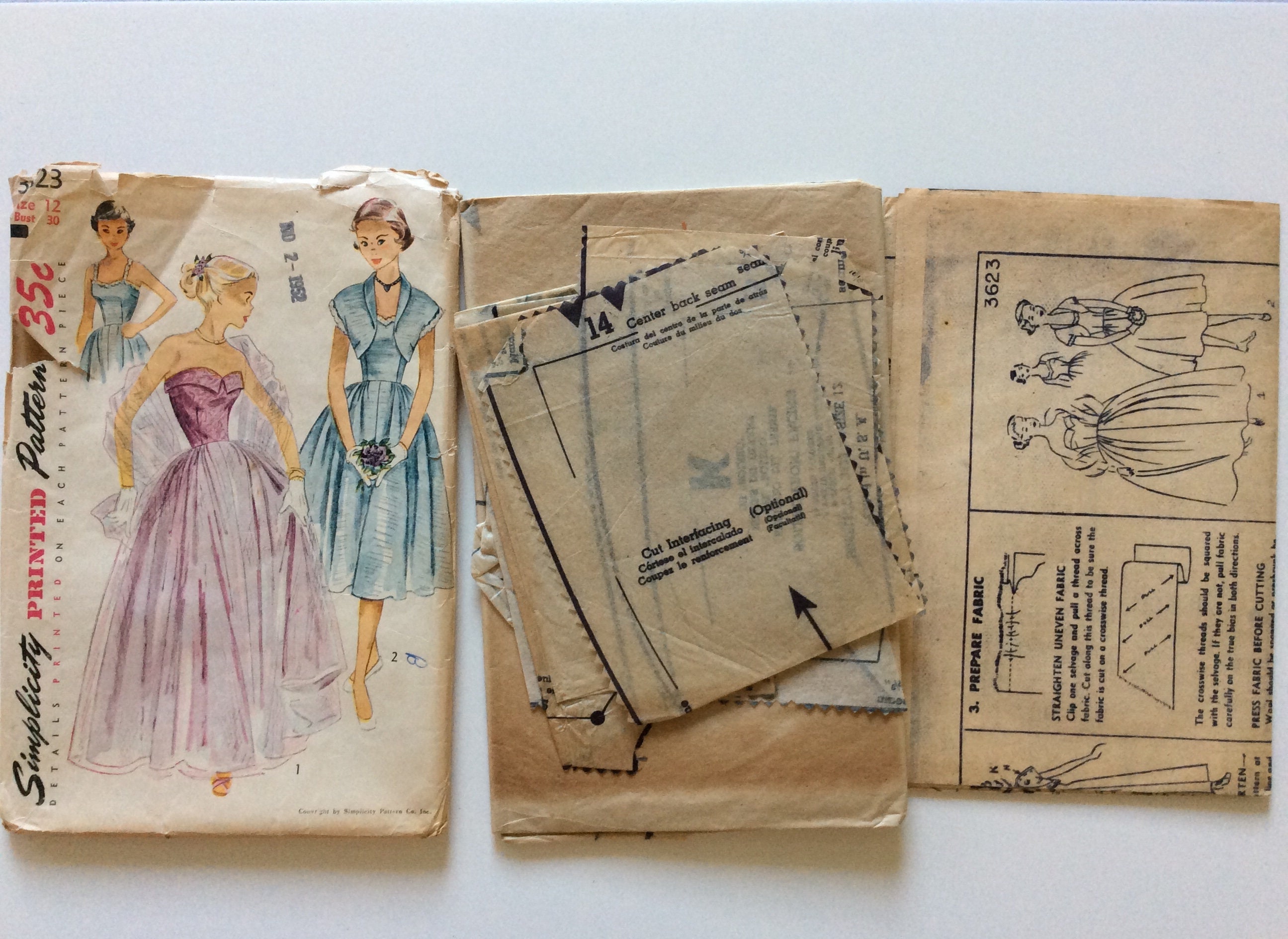 Vintage Ca. 1951 Simplicity 3623 Womens Dress in Daytime & Evening ...