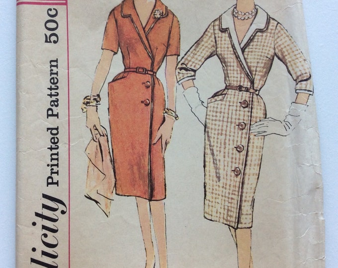 Vintage Ca. 1963 Simplicity 4986 Womens Wrap-around Dress Sewing ...