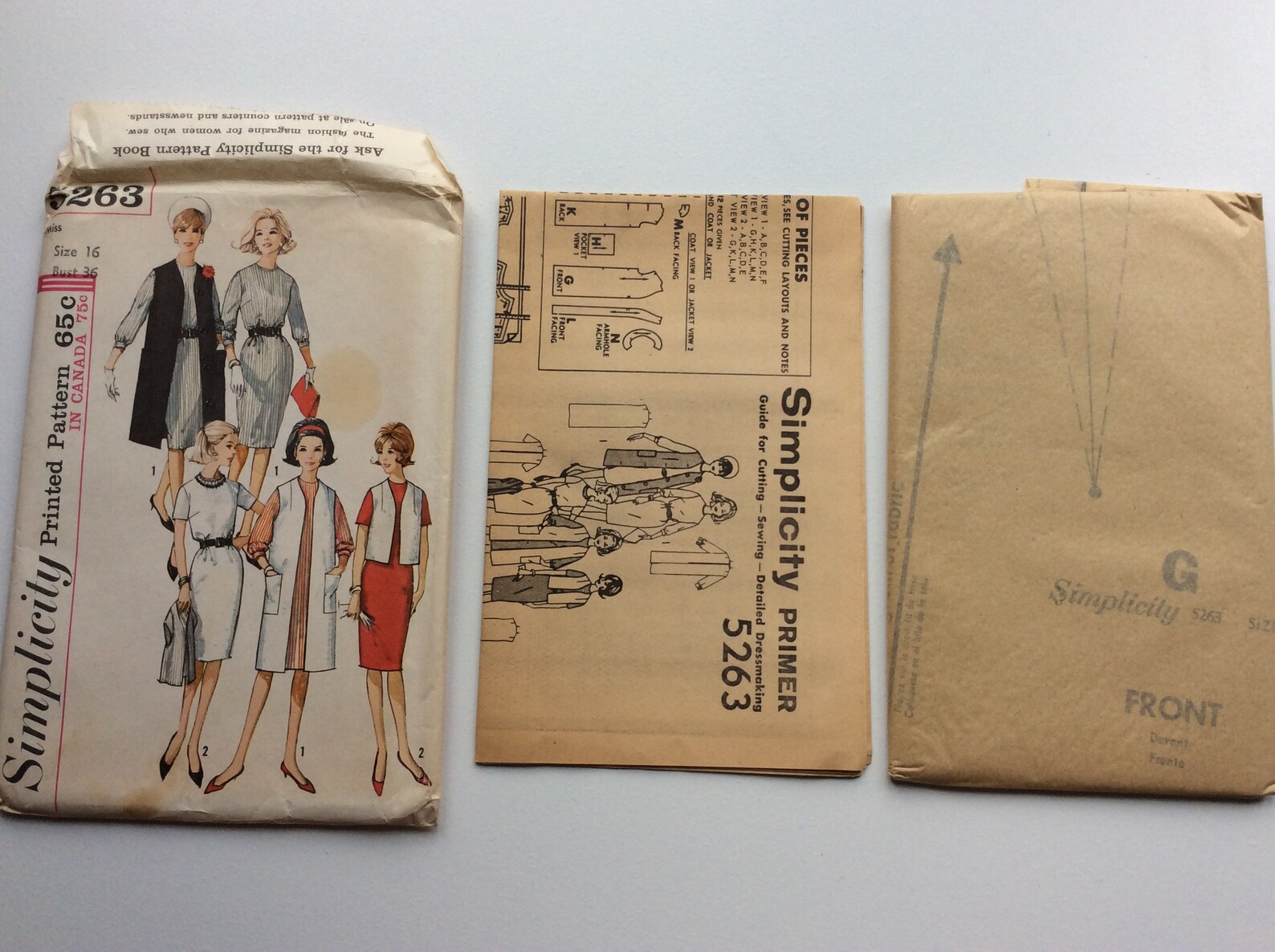 Vintage Ca. 1963 Simplicity 5263 Womens 1 Piece Dress & - Etsy