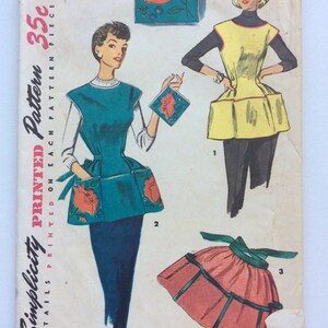 Vintage Ca. 1953 Simplicity 4492 Women’s Cobbler Apron, Half Apron ...
