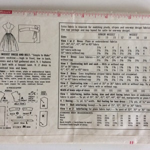 Vintage Ca. 1959 Simplicity 2958 Women’s Dress & Belt Sewing Pattern ...