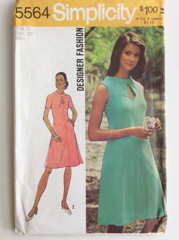 Vintage Ca. 1973 Simplicity 5564 Womens Dress Sewing - Etsy