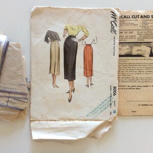 Vintage Ca. 1950 Mccall 8006 Womens Skirt Sewing Pattern-waist 28cut ...