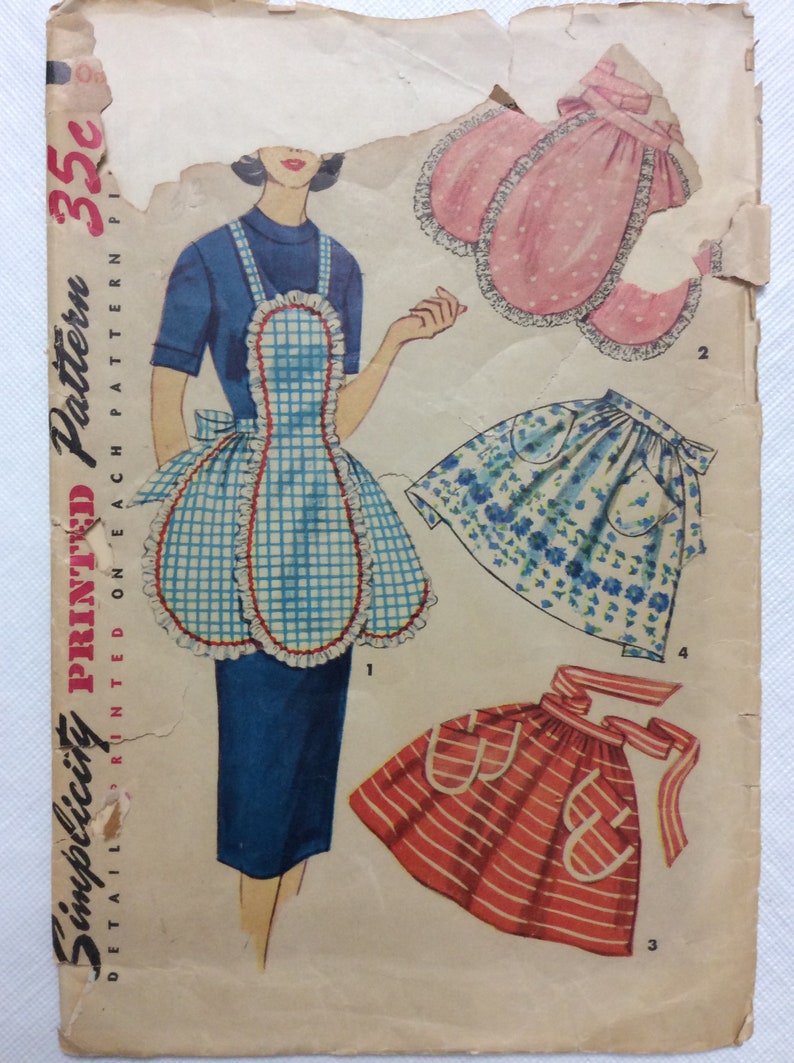 Vintage Ca. 1953 Simplicity 4479 1 Yard Apron Sewing - Etsy