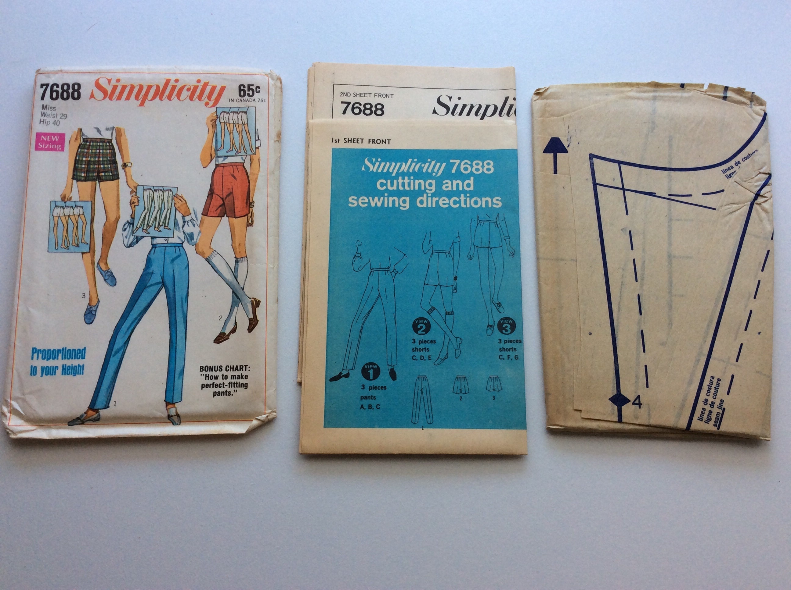 Vintage Ca. 1968 Simplicity 7688 Pants, Jamaica Shorts & Shorts in ...