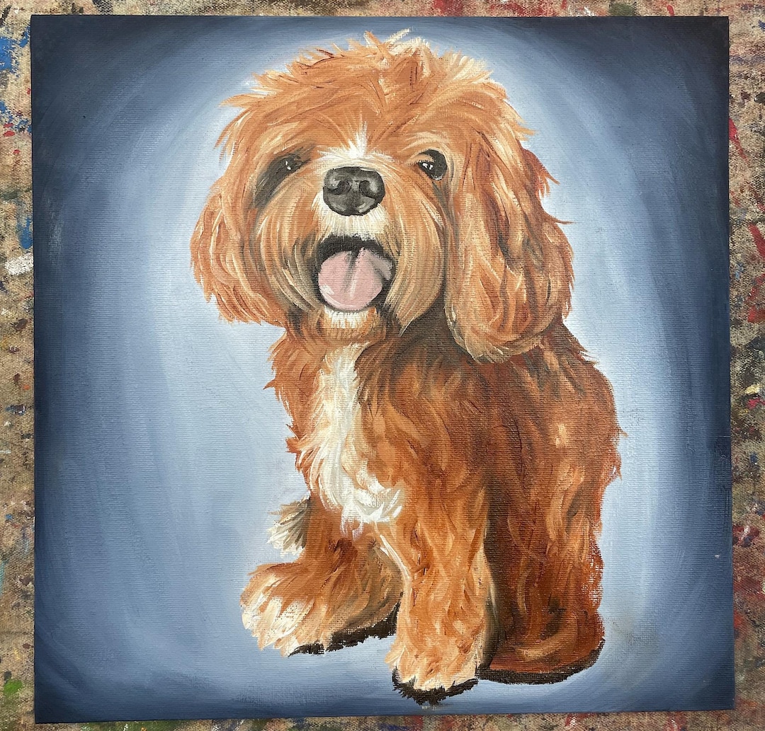 Custom Painted Pet Portraits From Photo | Oil Paint on Stretched Canvas ...