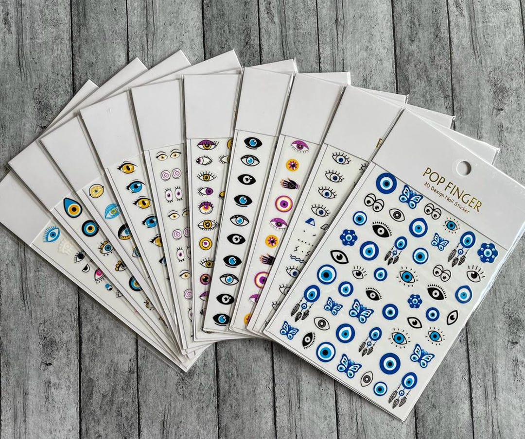 Hamsa Hand Evil Eye Nail Sticker Hand of Fatima Palm Shaped Amulet Hand ...