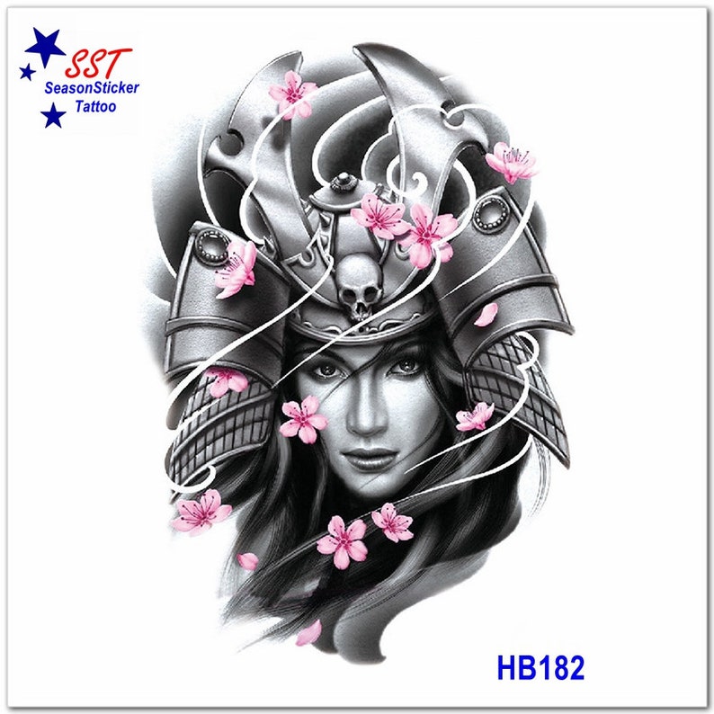 Women Indian Head Design Flower Tattoo Beautiful Wolf Body Arm - Etsy