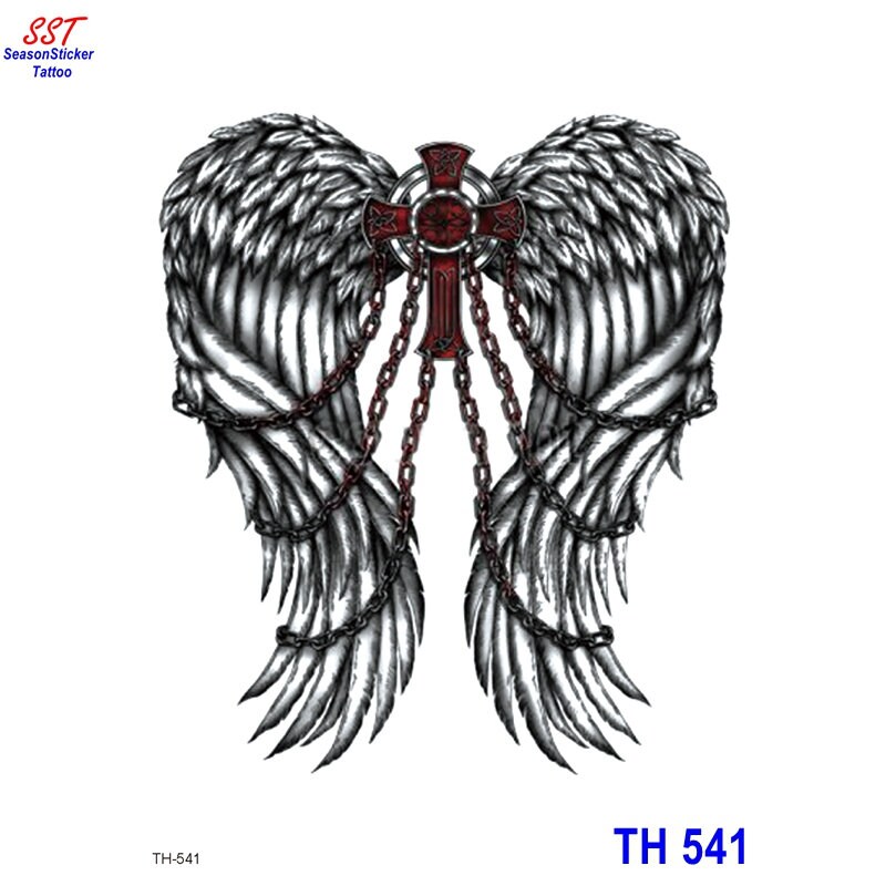 Women Flower Clock Dial Cross Demon Skull Devils Body Arm Temporary ...
