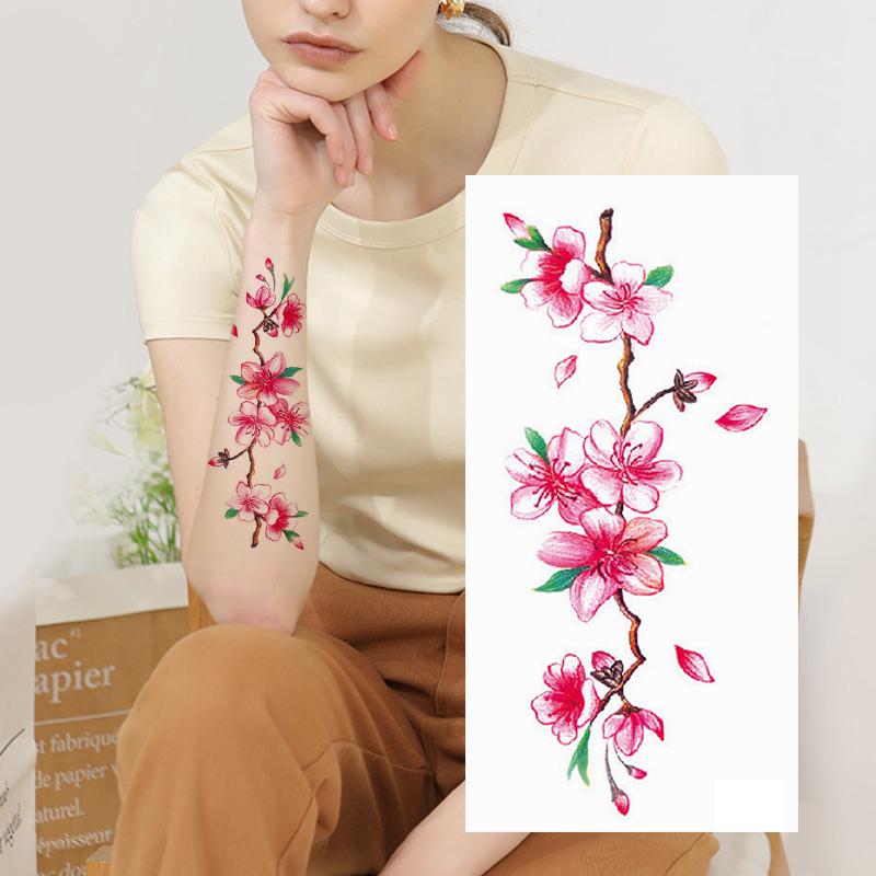 Pink Pow Flower Tattoos