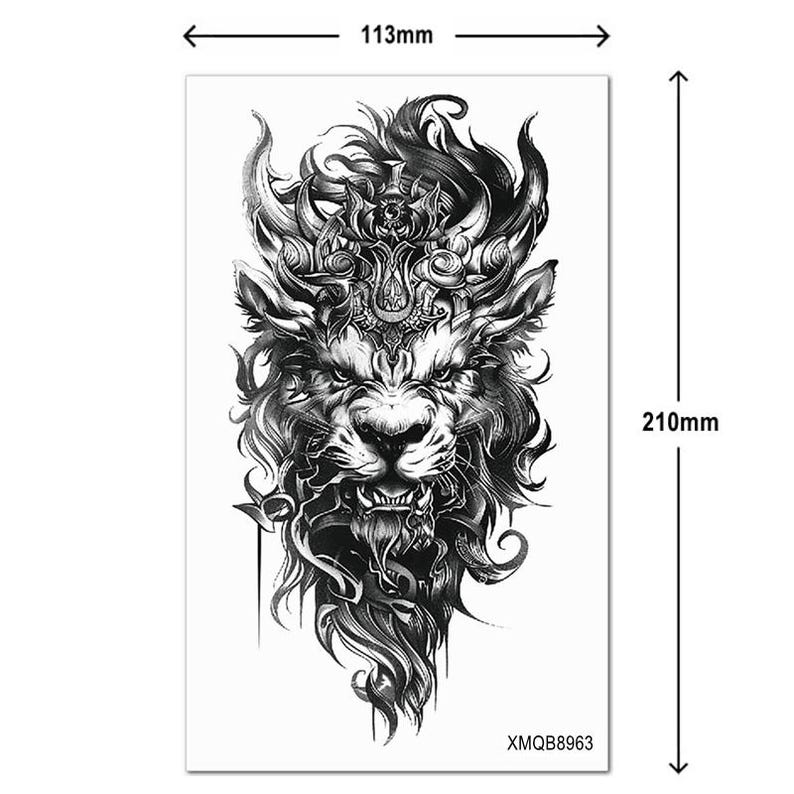 Black Demon Devil Temporary Tattoo Hand Drawn Sketch Animals XMQB - Etsy