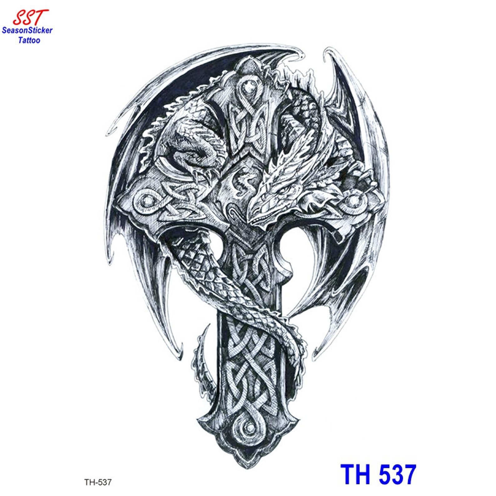 Women Flower Clock Dial Cross Demon Skull Devils Body Arm Temporary ...