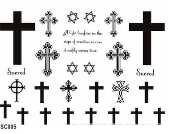 Temporary Cross Tattoo - Etsy