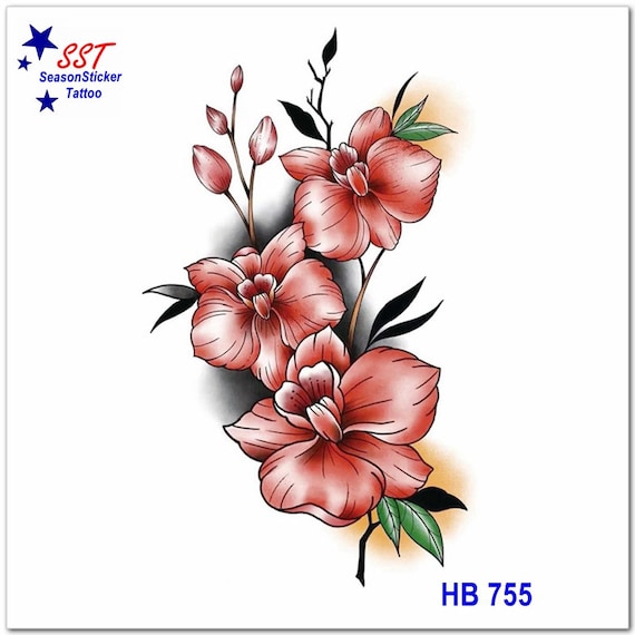 Colorful Flower Tattoos Designs