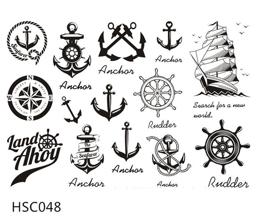 Sailing to the Sea Barque Sailboat Boat Anchor Rudder Compass Waist Arm ...